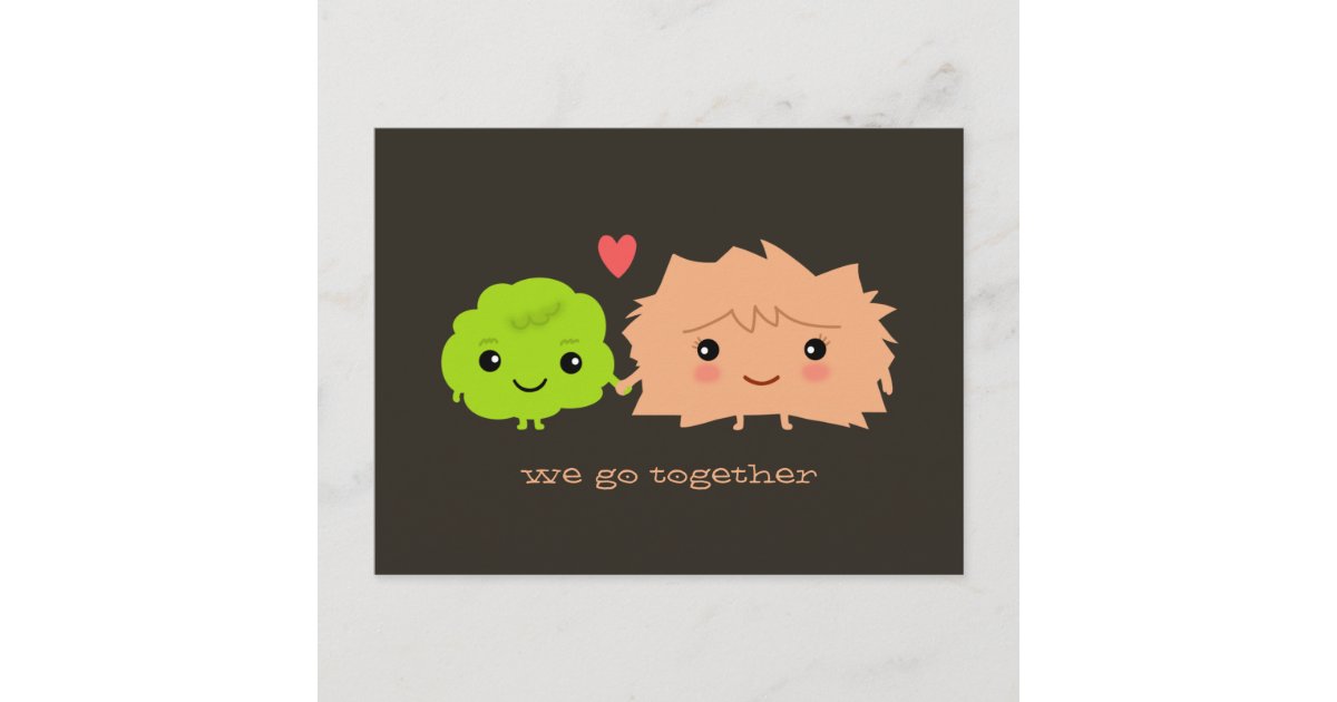 Wasabi and Ginger Go Together - Kawaii Design Postcard | Zazzle