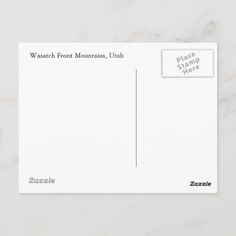 Wasatch Front Mountains, Utah Postcard | Zazzle