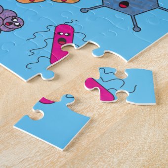 Wash Your Hands Cute Germ Jigsaw Puzzle | Zazzle
