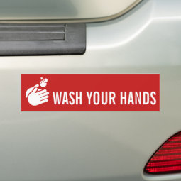 Wash Your Hands - Hand Washing Coronavirus & Flu Bumper Sticker | Zazzle
