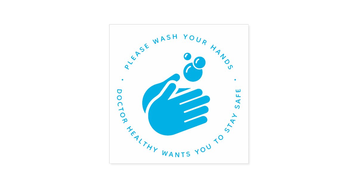 Wash Your Hands - Hand Washing Coronavirus & Flu Self-inking Stamp | Zazzle