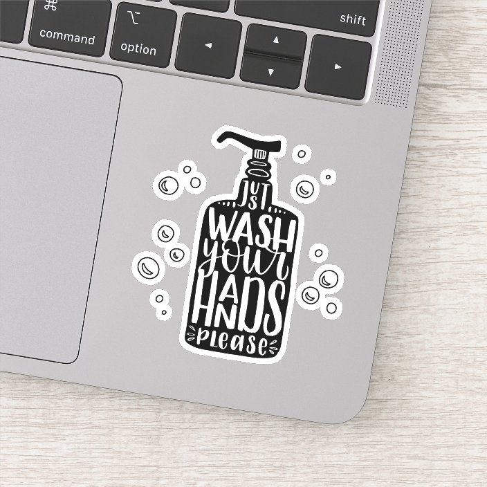 Wash Your Hands Please Sticker | Zazzle.com