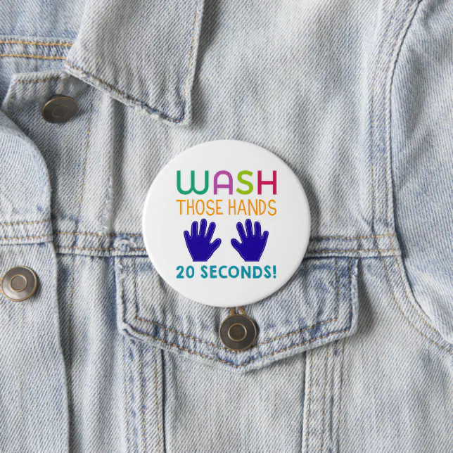 Wash your hands reminder button | Zazzle
