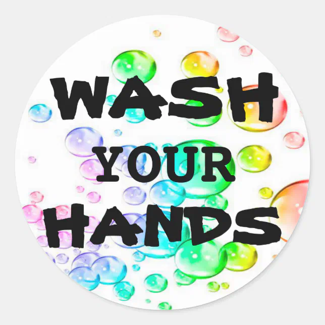 WASH YOUR HANDS sticker | Zazzle