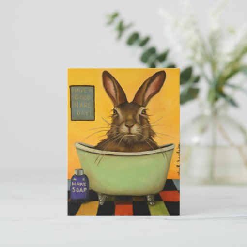 Wash Your Hare Postcard | Zazzle