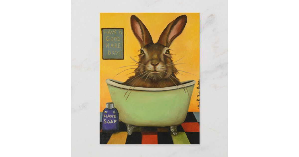 Wash Your Hare Postcard | Zazzle