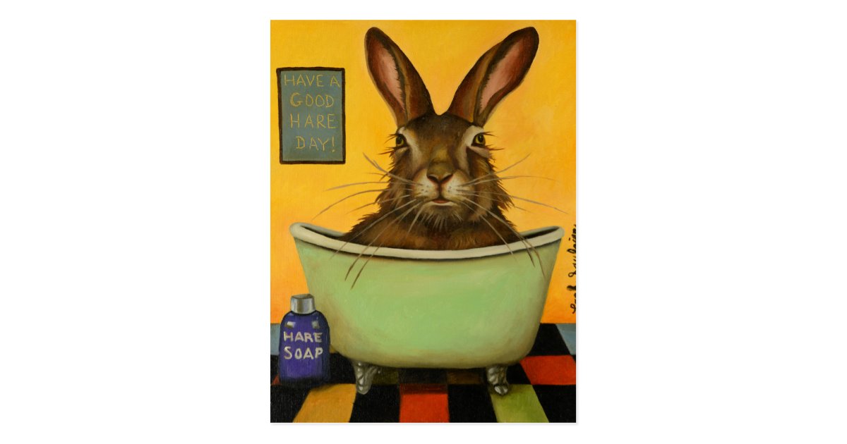 Wash Your Hare Postcard | Zazzle.com