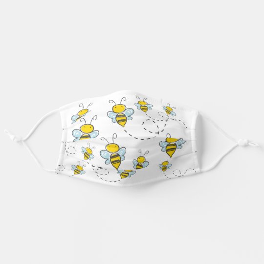 Washable Cute Bees Illustration Cloth Face Mask | Zazzle.com