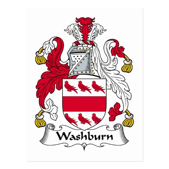 Washburn Family Crest Postcard | Zazzle.com