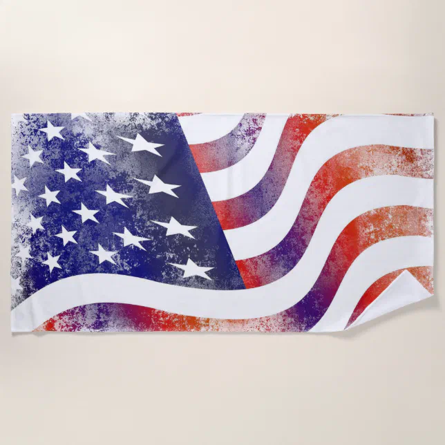 Washed Out American Flag Beach Towel | Zazzle