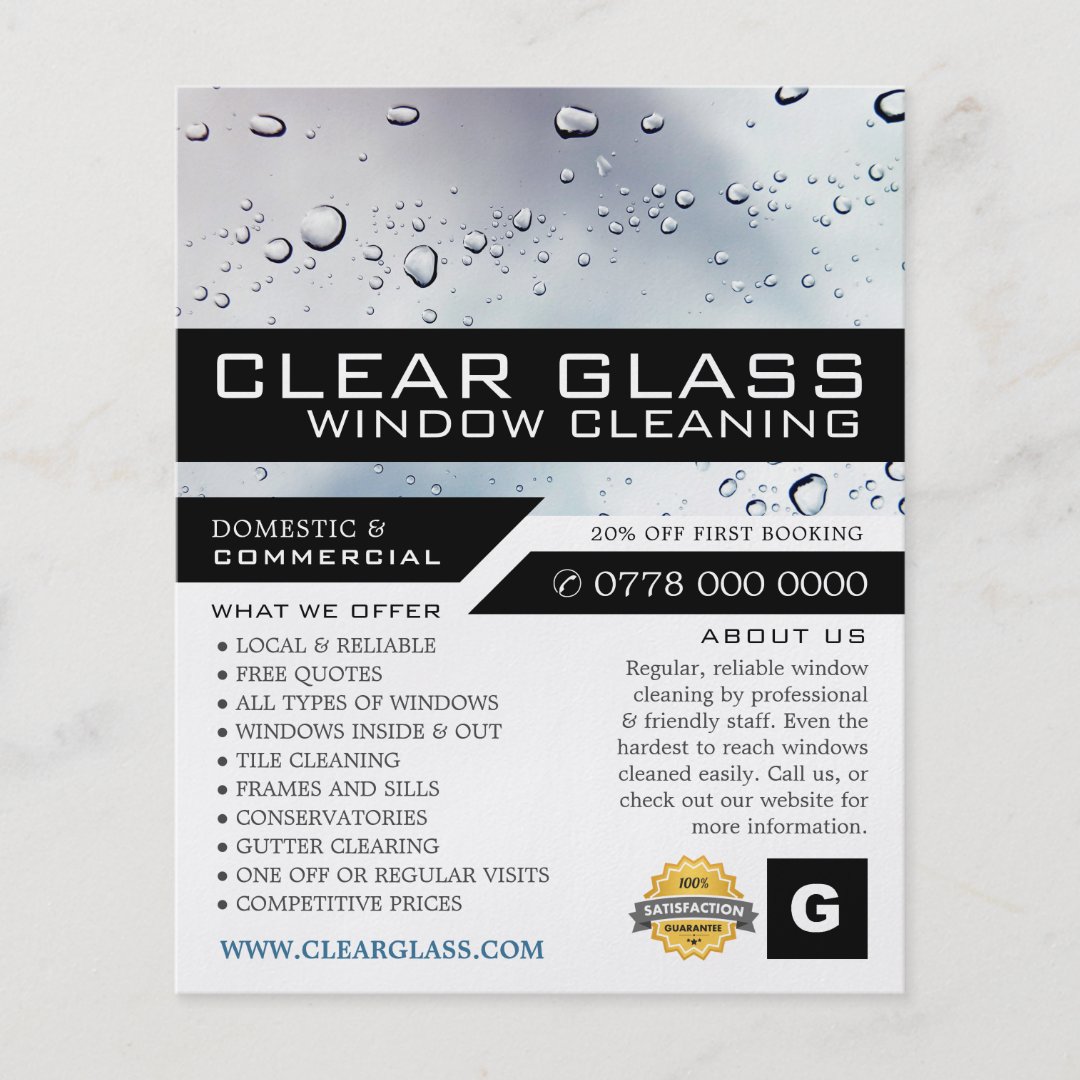 Washed Window, Window Cleaning Advertising Flyer | Zazzle