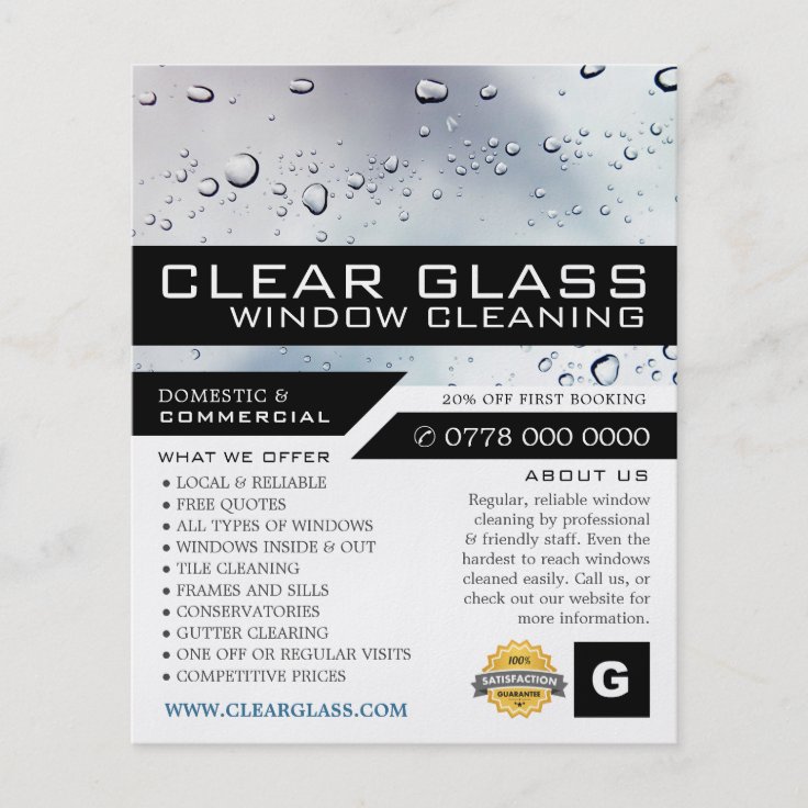 Washed Window, Window Cleaning Advertising Flyer | Zazzle