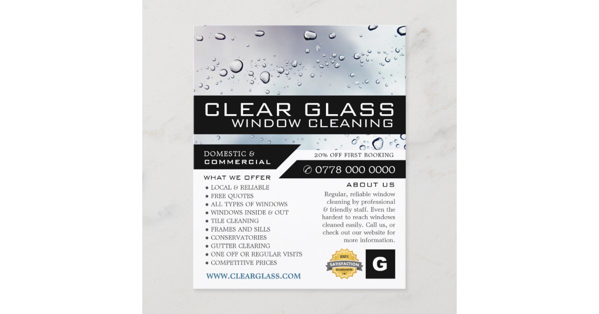Washed Window, Window Cleaning Advertising Flyer | Zazzle