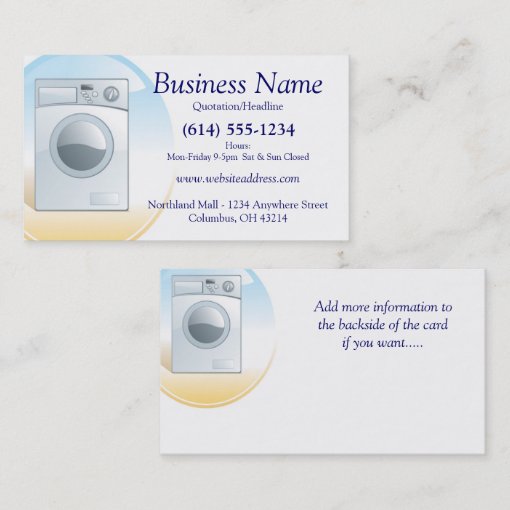 Washer/Appliances Business Card Design 2 | Zazzle