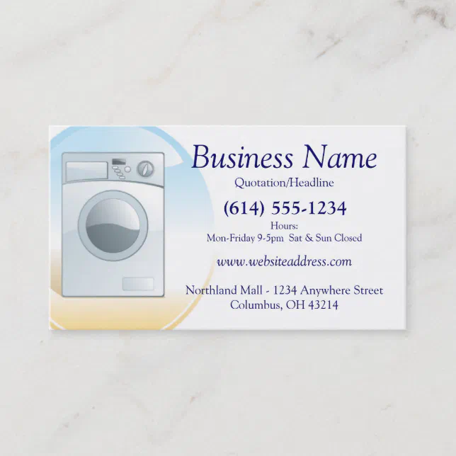 Washer/Appliances Business Card Design 2 | Zazzle