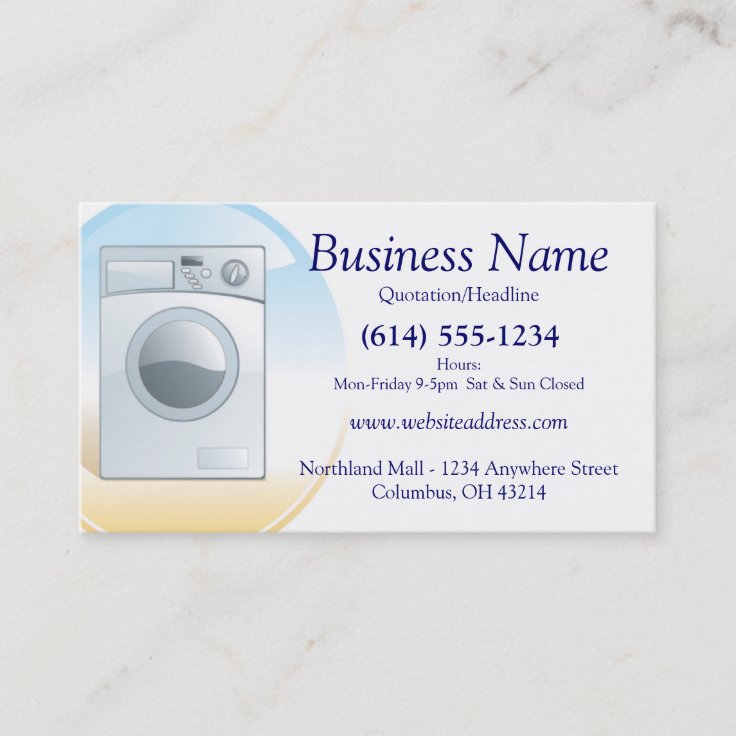 Washer/Appliances Business Card Design 2 | Zazzle