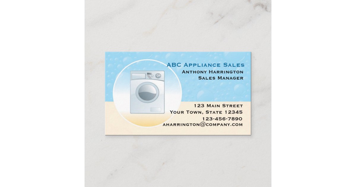 Washing Machine Appliance Business Card | Zazzle