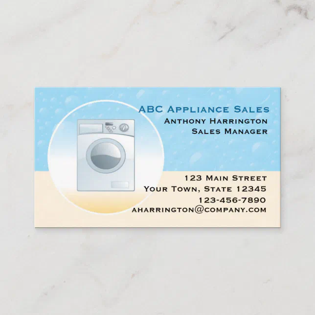 Washing Machine Appliance Business Card | Zazzle
