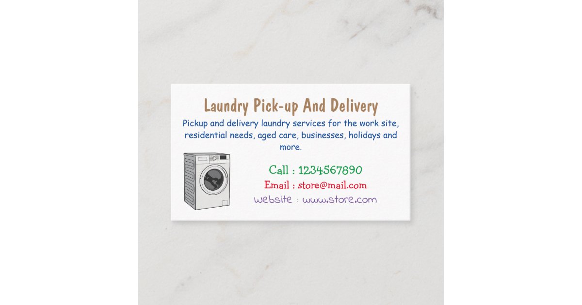 Washing machine cartoon illustration business card | Zazzle