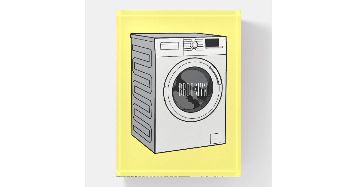 Washing machine cartoon illustration paperweight | Zazzle