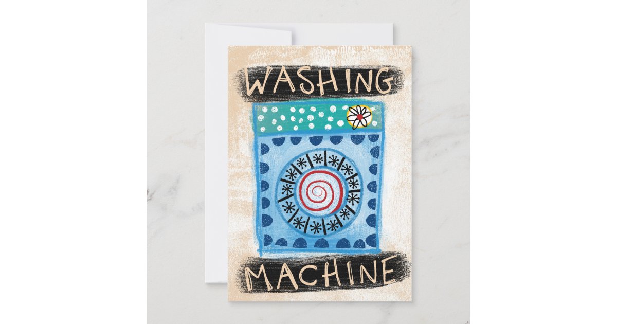 Washing Machine Greeting Card | Zazzle