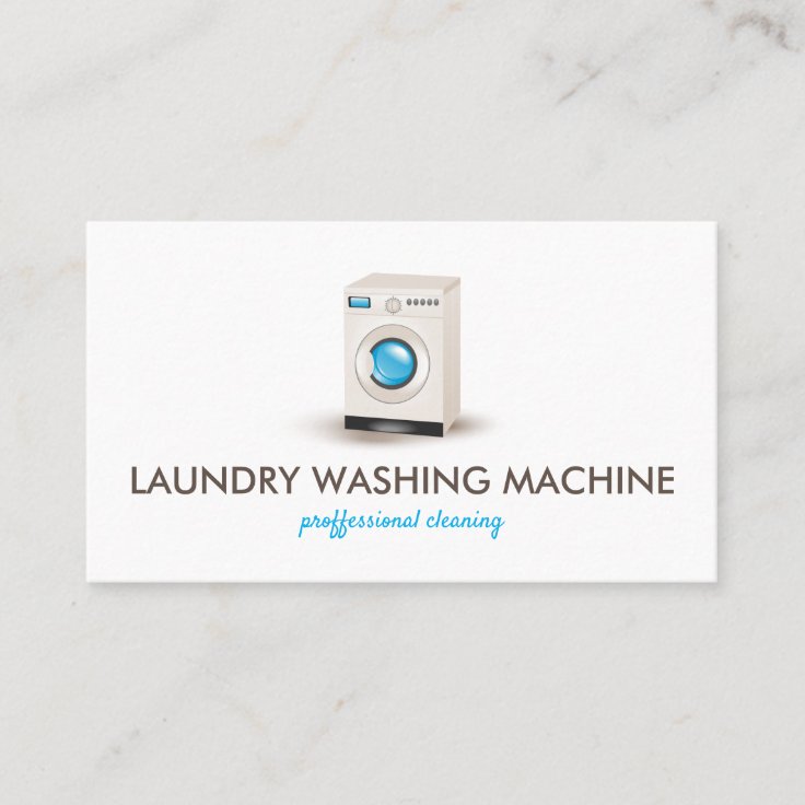 Washing machine Laundry Cleaning Business Card | Zazzle