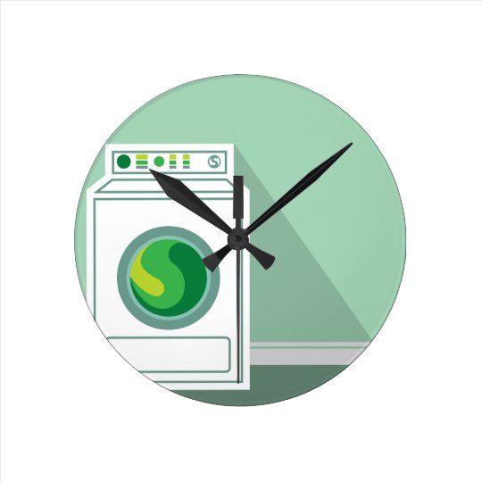 Washing Machine Laundry Room Round Clock | Zazzle.com