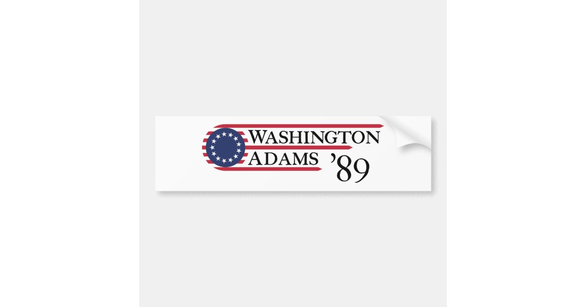 Washington Adams '89 Bumper Sticker | Zazzle