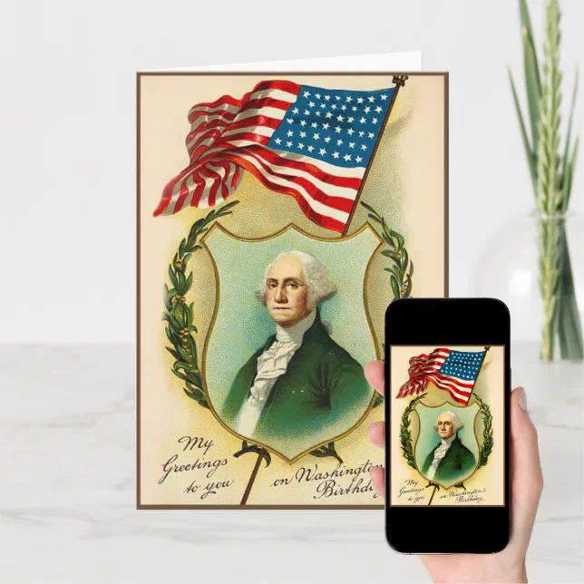 Washington Birthday Greeting Card | Zazzle