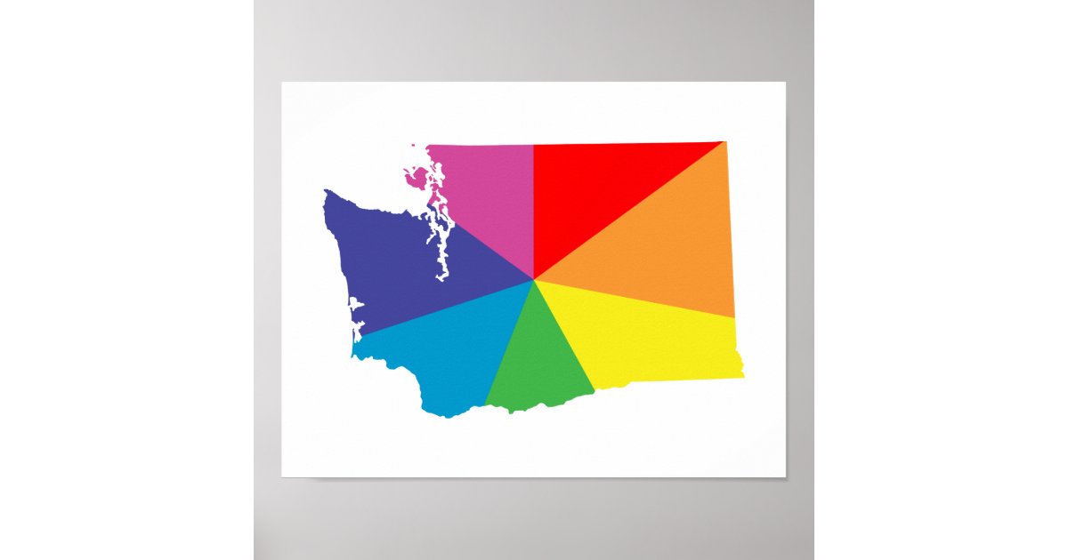 washington color burst poster | Zazzle