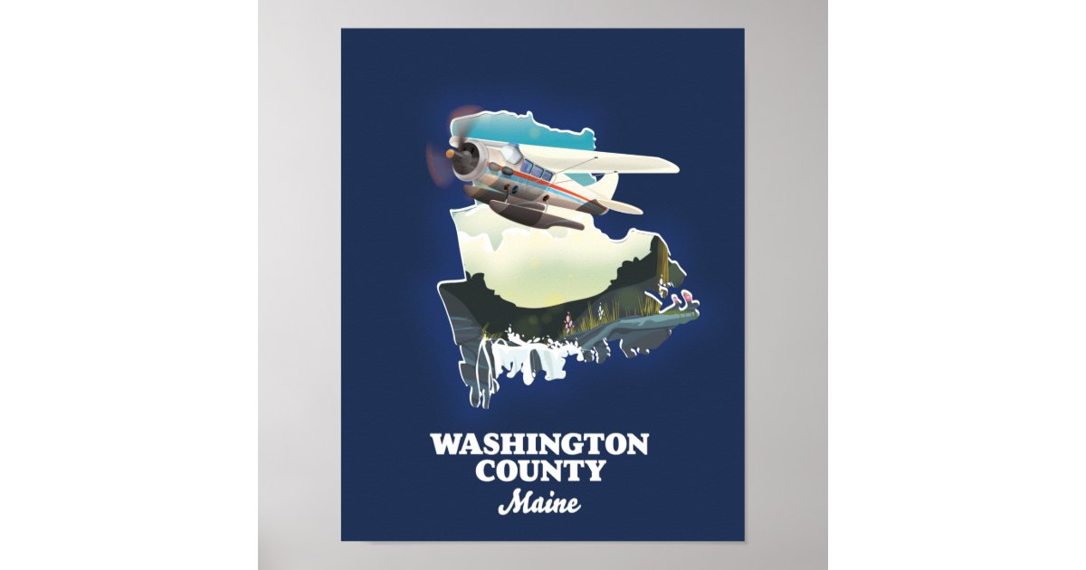 Washington county Maine Map Poster | Zazzle