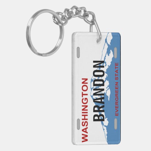 Washington custom license plate keychain | Zazzle