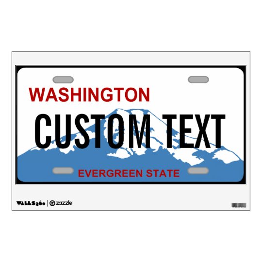 Washington custom license plate wall decal | Zazzle.com