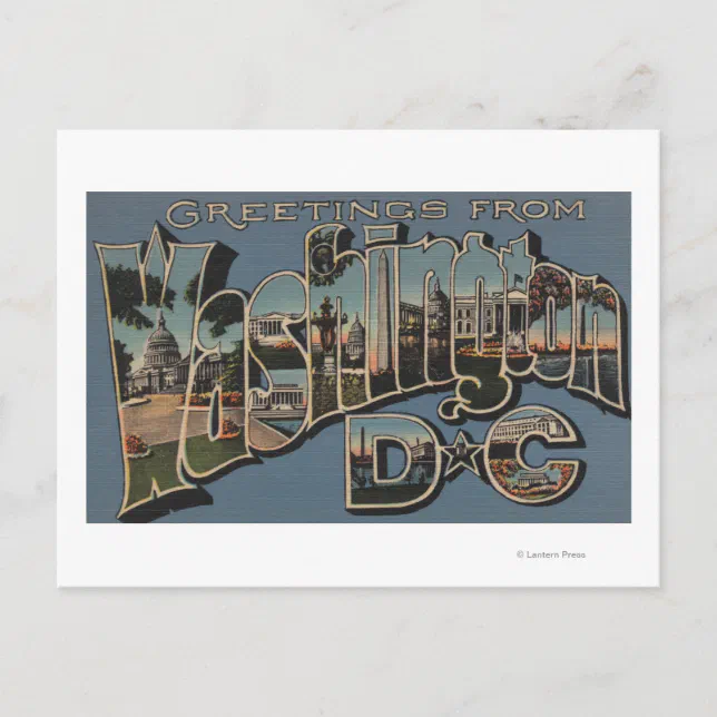 Washington D. C. - Large Letter Scenes Postcard | Zazzle