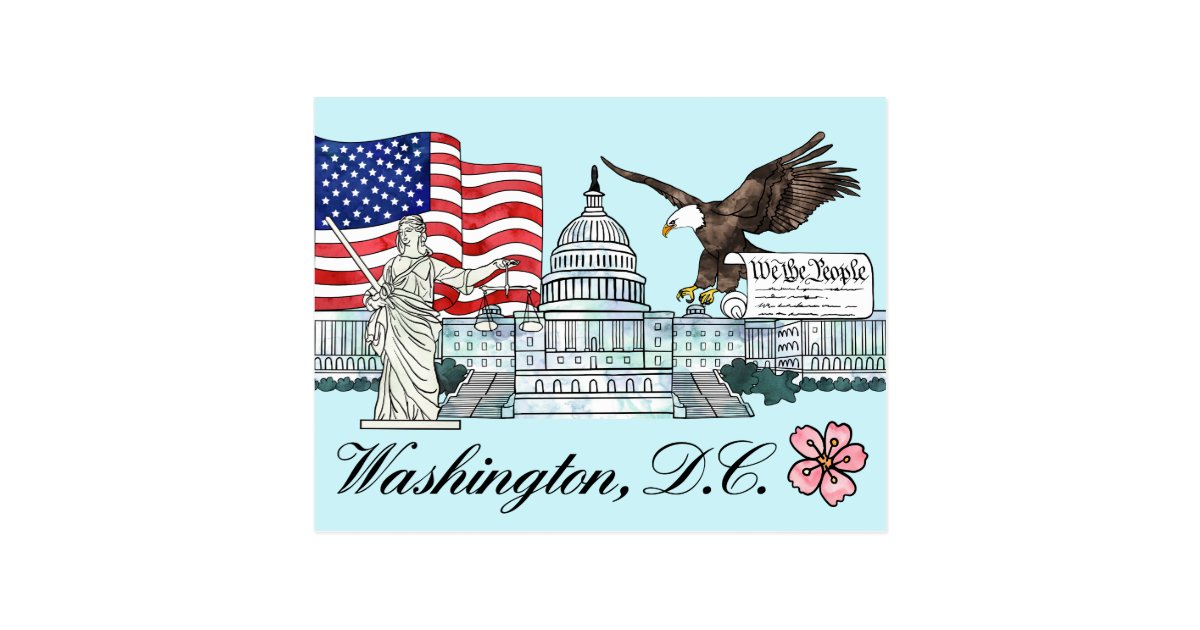 Washington D.C. Postcard Illustration | Zazzle.com
