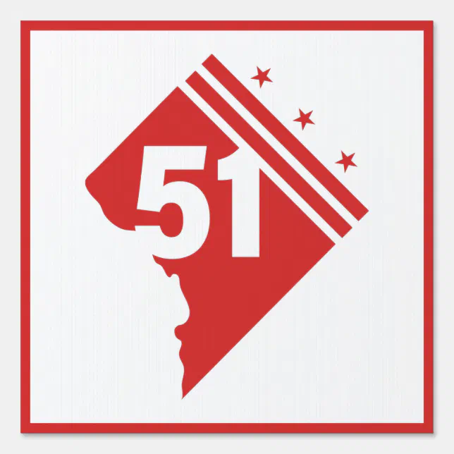 Washington DC 51st statehood flag map yard Sign | Zazzle