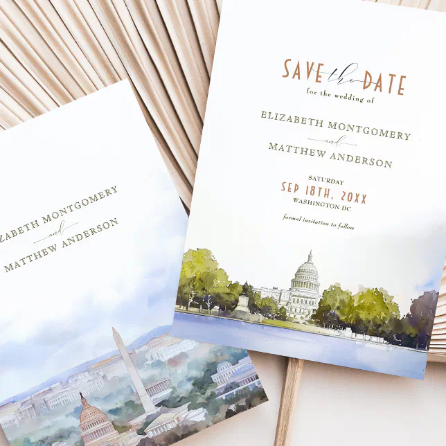 Washington DC Capitol Wedding Save the Date Invitation | Zazzle