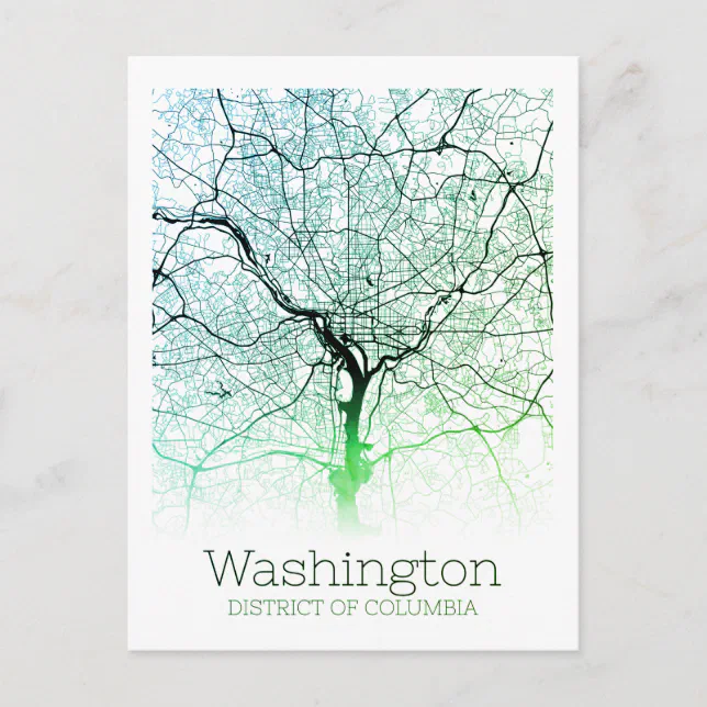 Washington DC City Map Postcard | Zazzle