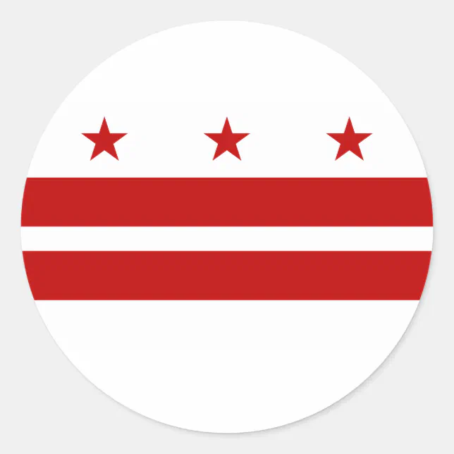 Washington DC Flag Classic Round Sticker | Zazzle