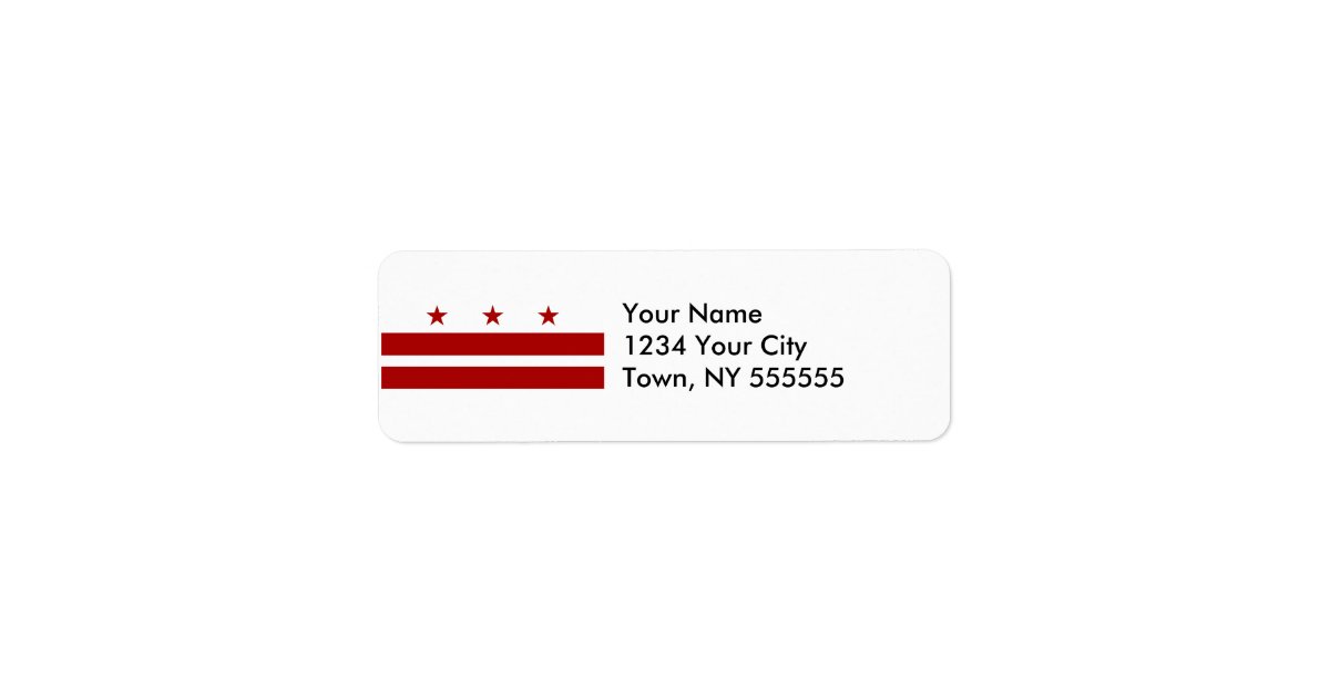 Washington DC Flag Label | Zazzle