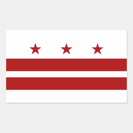 Washington DC Flag Rectangular Sticker | Zazzle.com