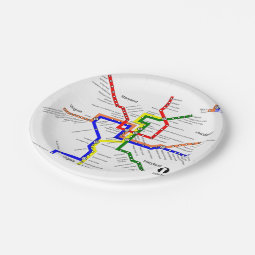 Washington DC Metro Subway Map Paper Plate | Zazzle