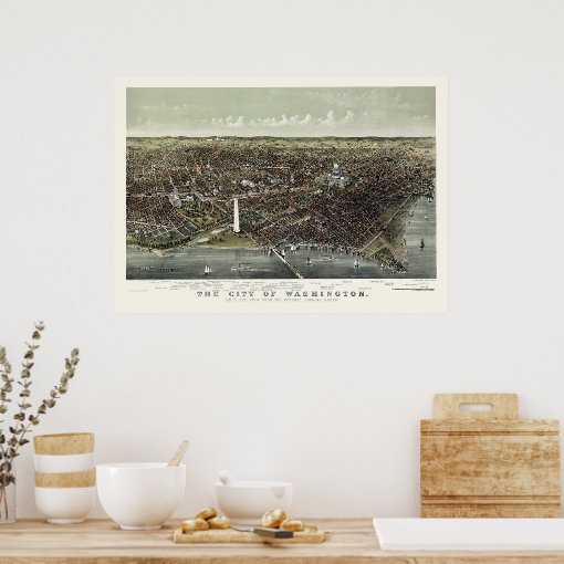 Washington, DC Panoramic Map - 1892 Poster | Zazzle