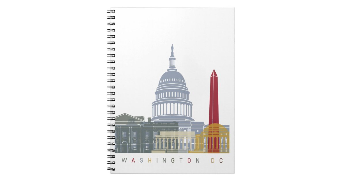Washington DC skyline poster Notebook | Zazzle