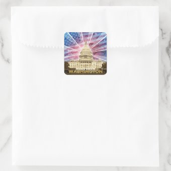 Washington DC Square Sticker | Zazzle