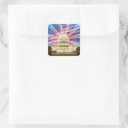 Washington DC Square Sticker | Zazzle