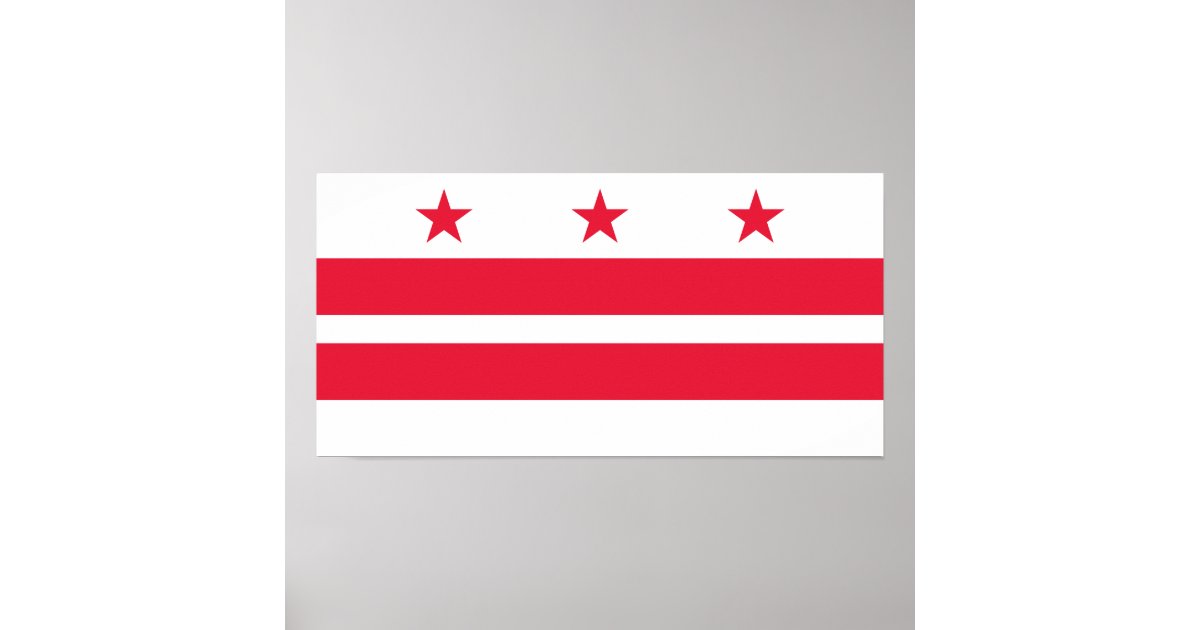Washington DC State Flag Poster | Zazzle