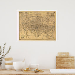 Washington DC & Suburbs Map by Gedney 1886 Poster | Zazzle