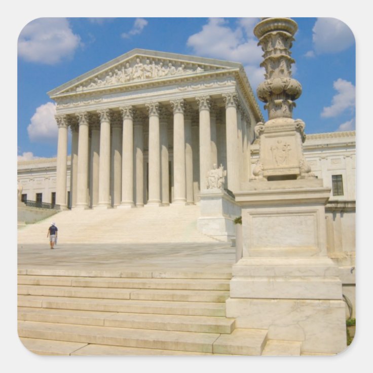 Washington, DC, Supreme Court Building Square Sticker | Zazzle