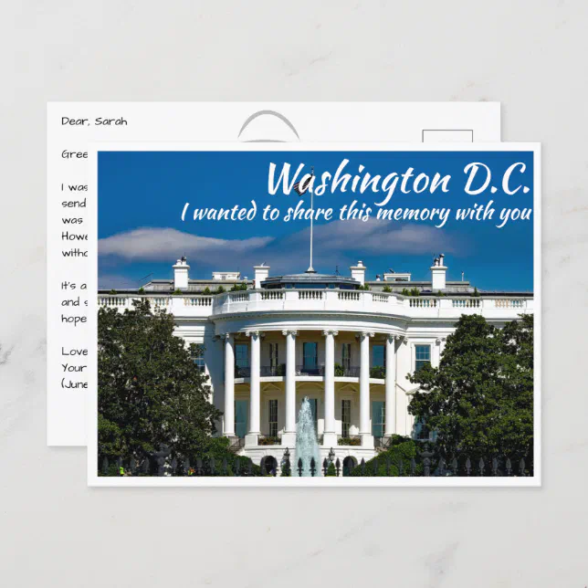 Washington DC The White House Postcard | Zazzle